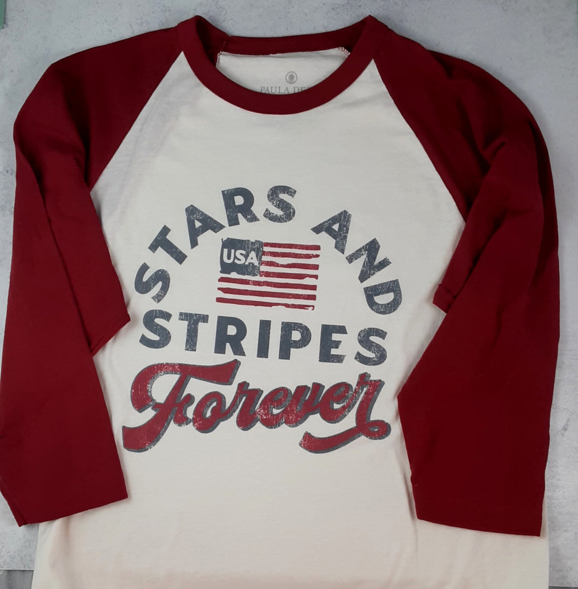 Stars and Stripes Forever Raglan – PaulaDeenShop.com